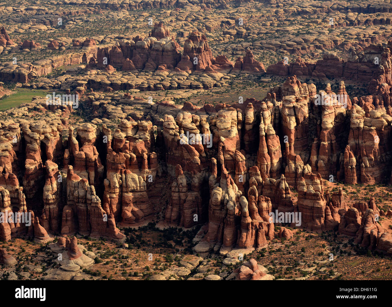 Aerial view, Chesler Park, pinnacles of the Needles District ...