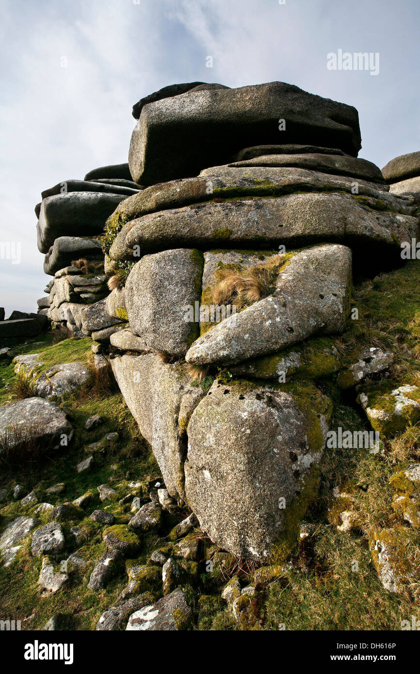 Rough tor is composed of the tor summit logan stone hi-res stock ...