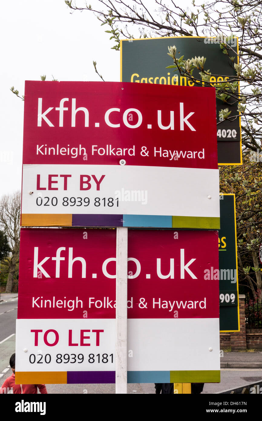 To Let signs by Estate Agents, UK Stock Photo - Alamy