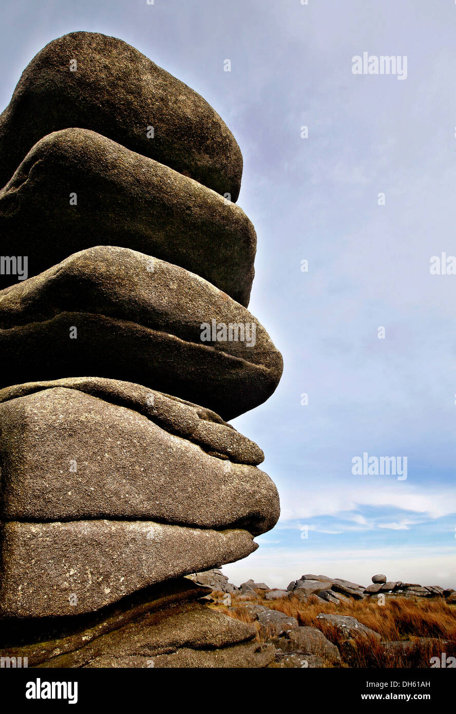 Rough tor is composed of the tor summit logan stone hi-res stock ...