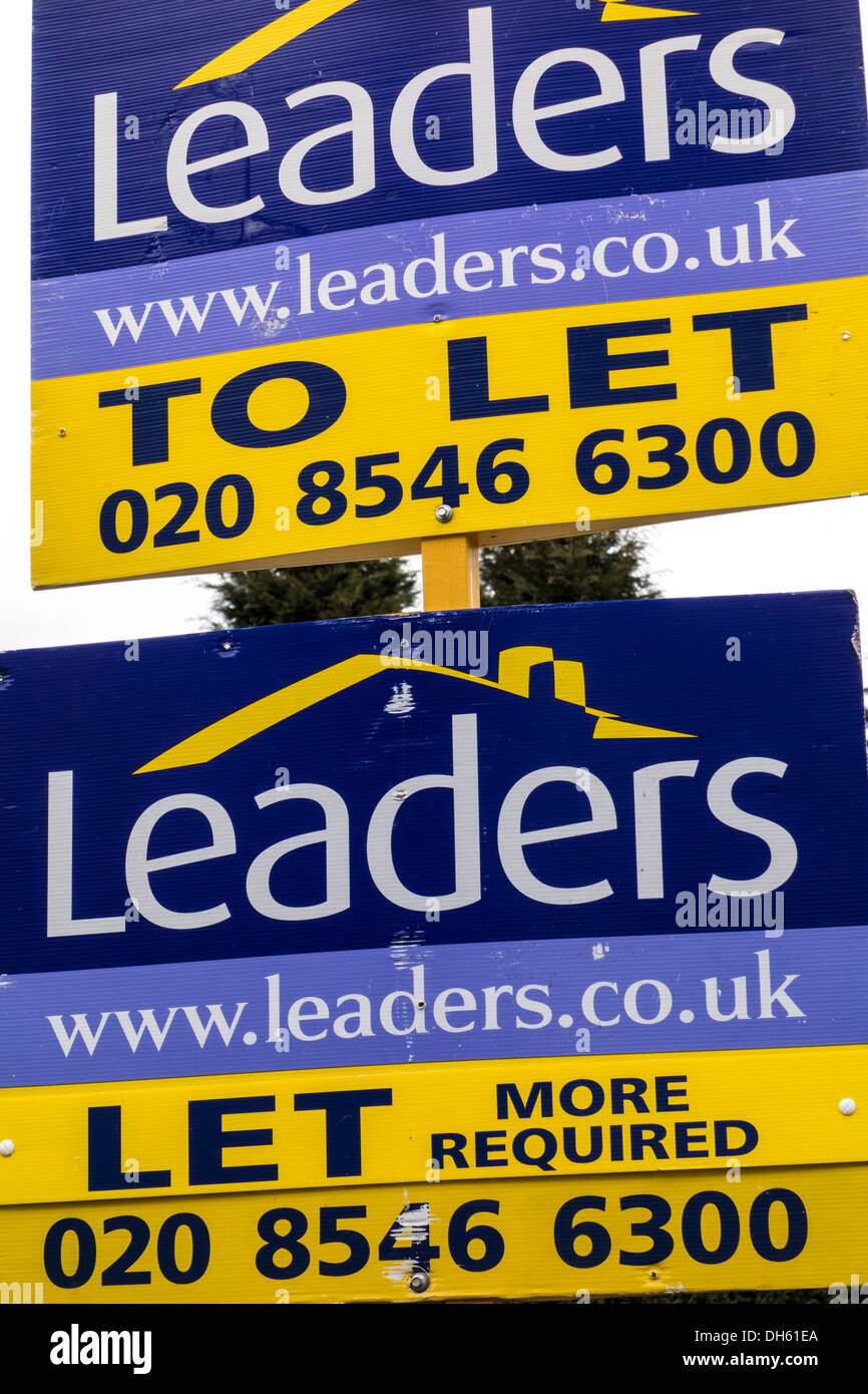 To Let signs by Estate Agents, UK Stock Photo - Alamy