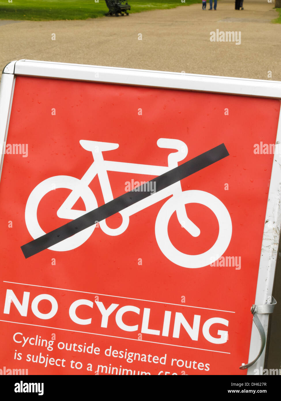 No Cycling Sign Stock Photo - Alamy