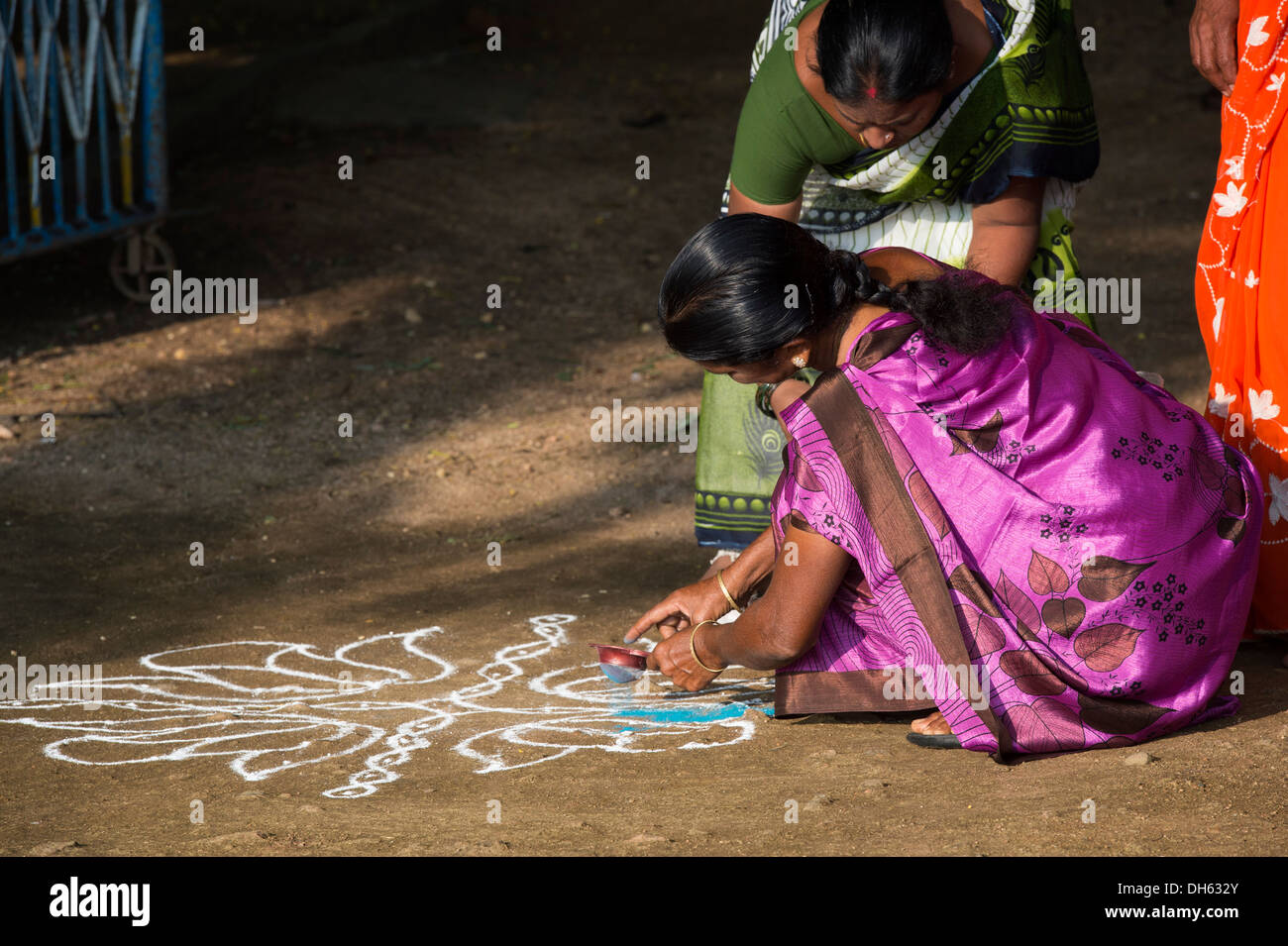 Rangoli design to honor the Sri Sathya Sai Baba mobile outreach ...