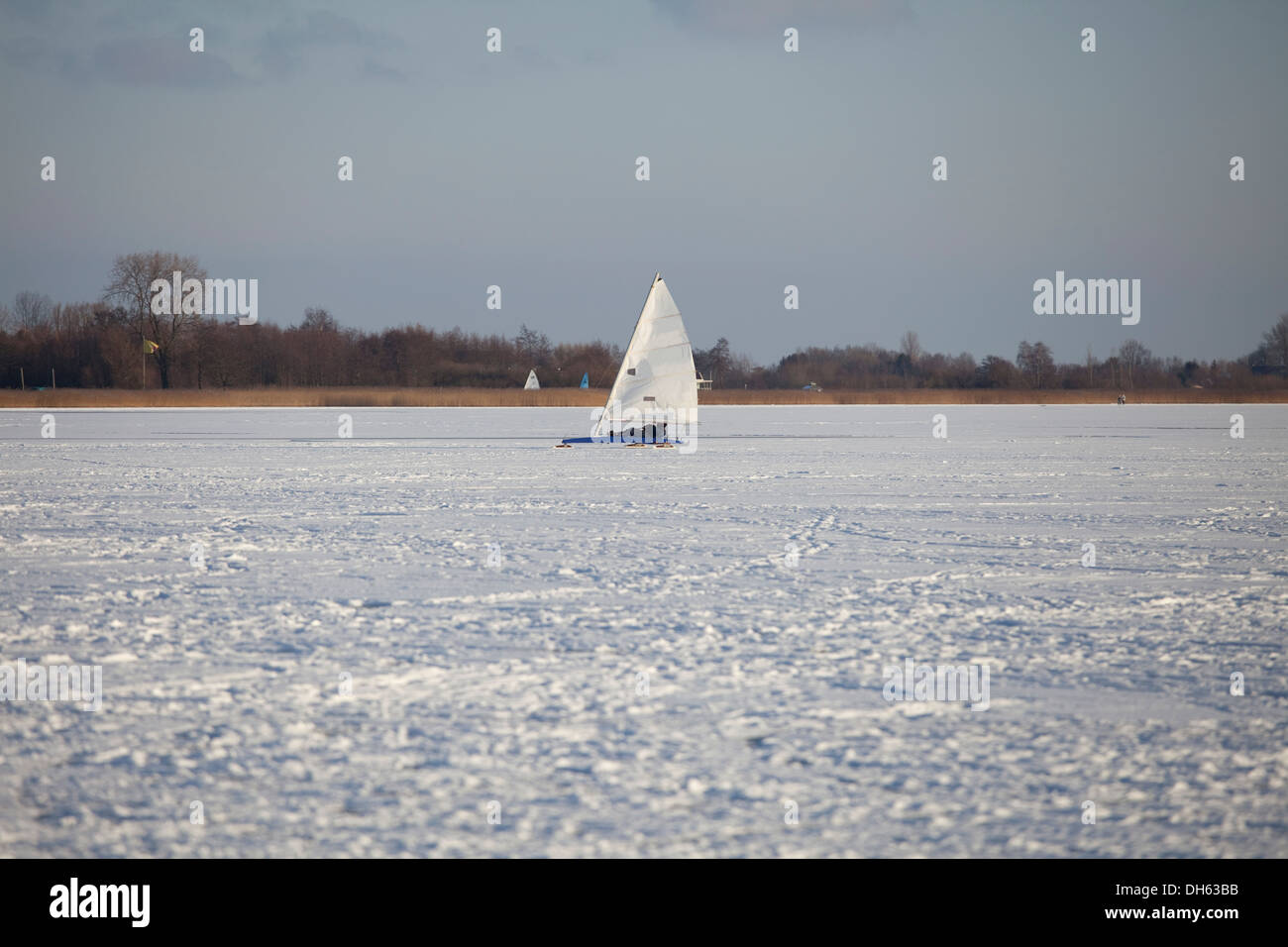 Man Ice surfing Stock Photo - Alamy