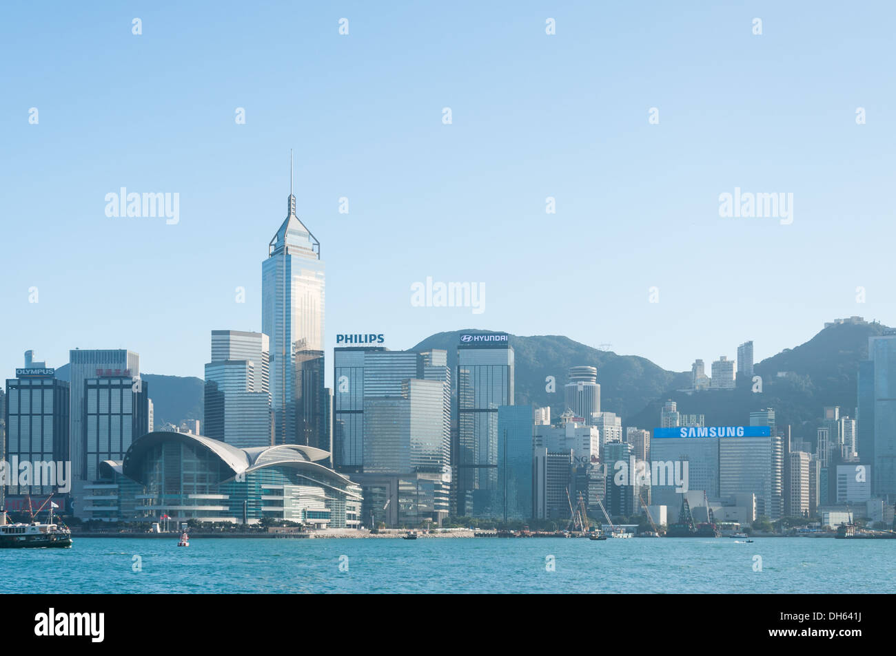 The Hong Kong skyline from across Victoria Harbor Stock Photo - Alamy