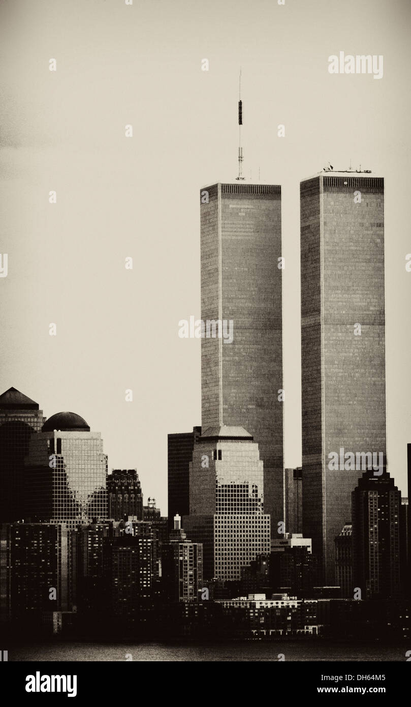 North and South Tower of the former World Trade Center or WTC ...