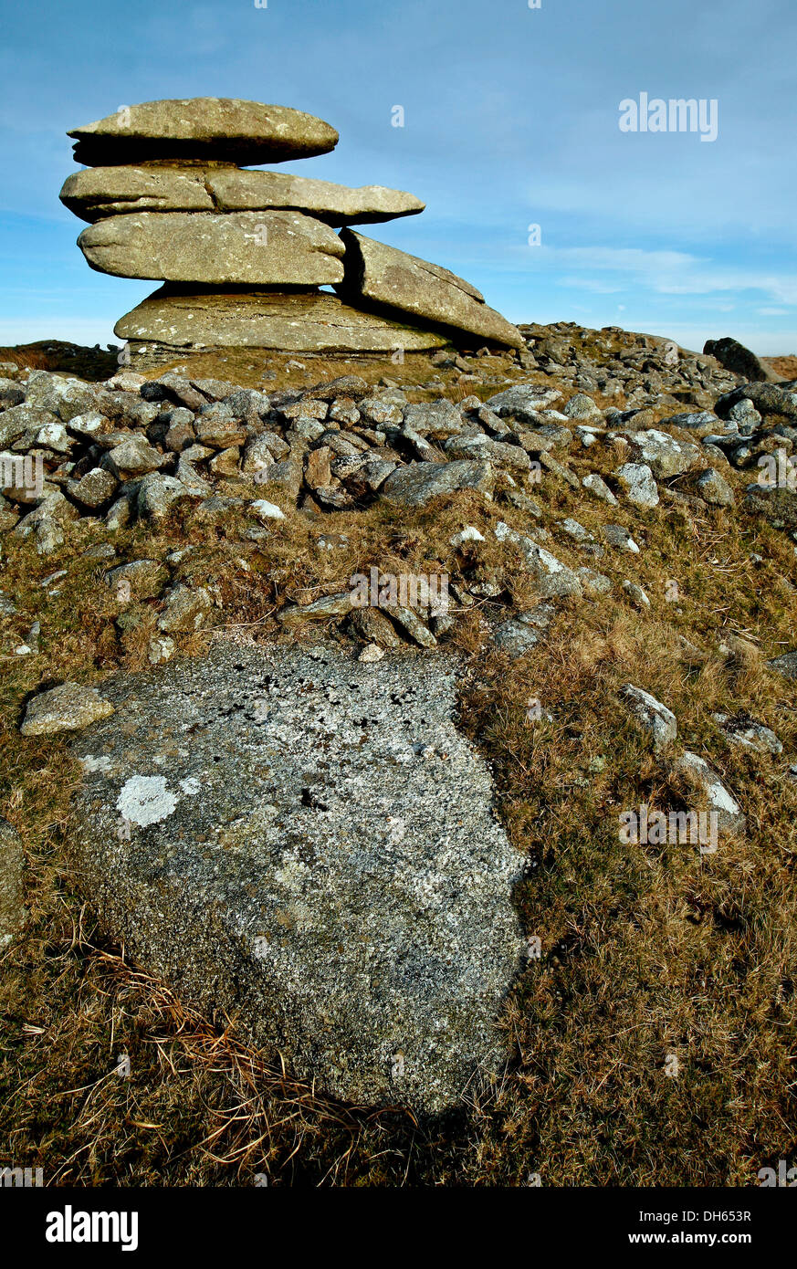 Rough tor is composed of the tor summit logan stone hi-res stock ...