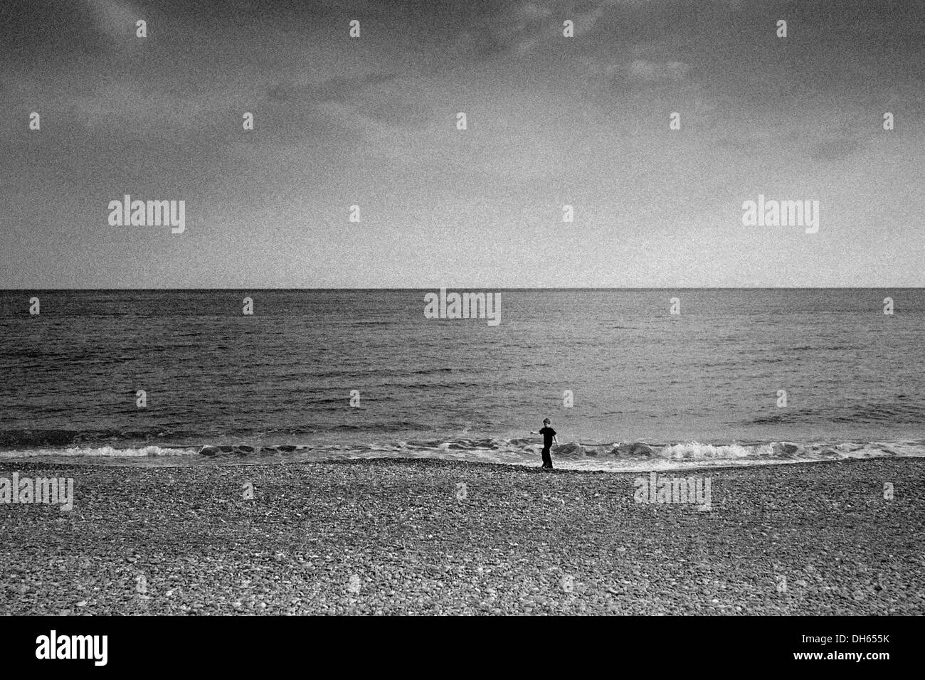 Cote d'azur beach Black and White Stock Photos & Images - Alamy