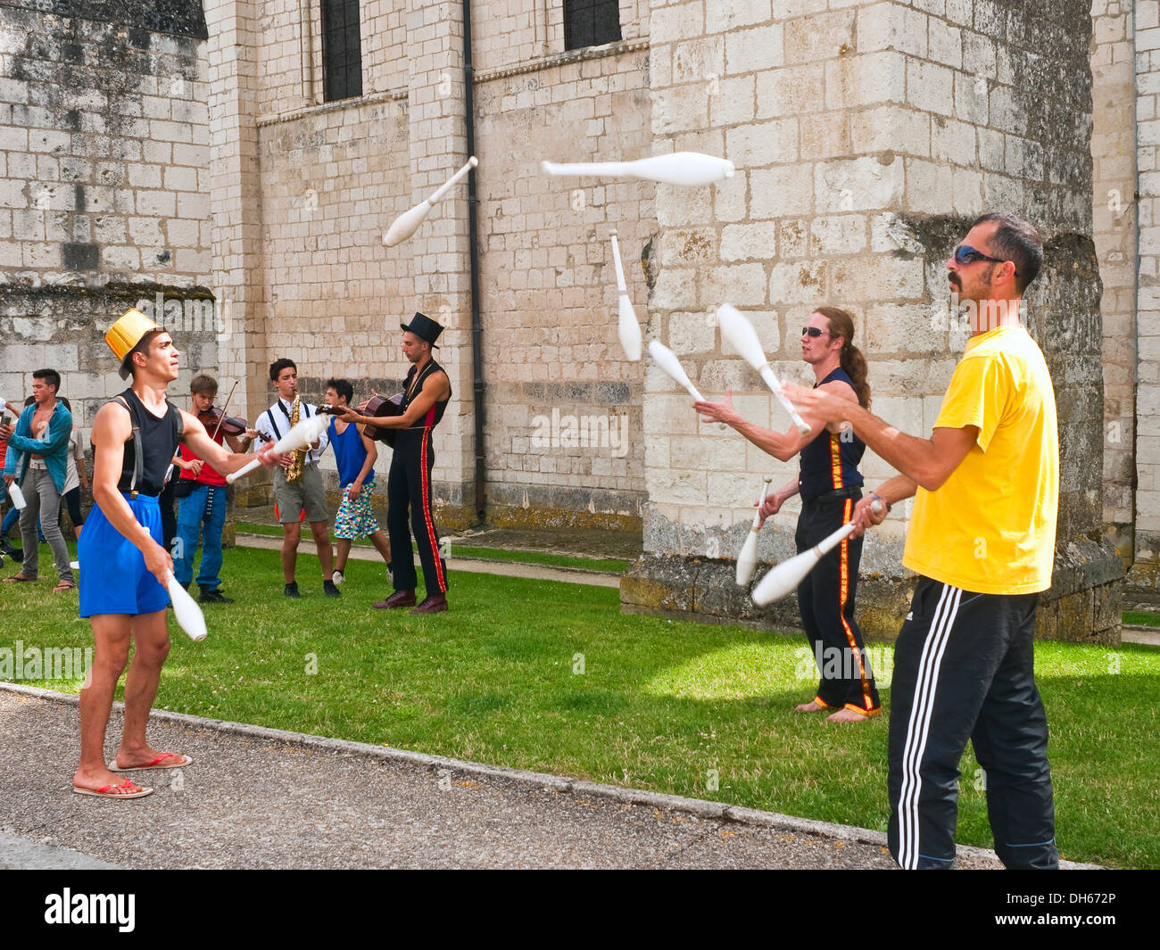 Street performers from travelling circus - France Stock Photo - Alamy