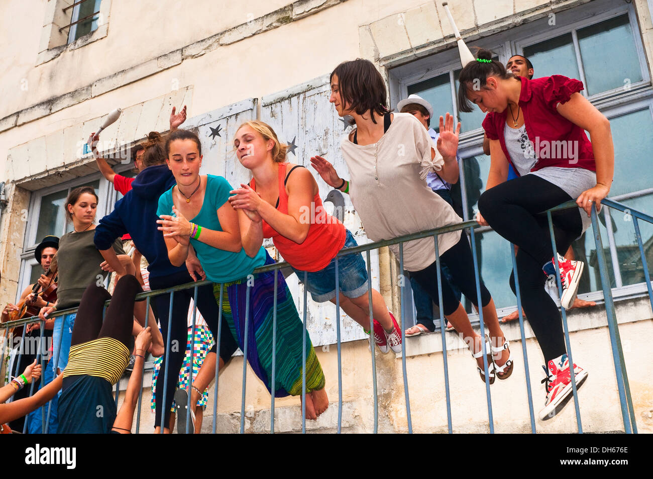 Street performers from travelling circus - France Stock Photo - Alamy