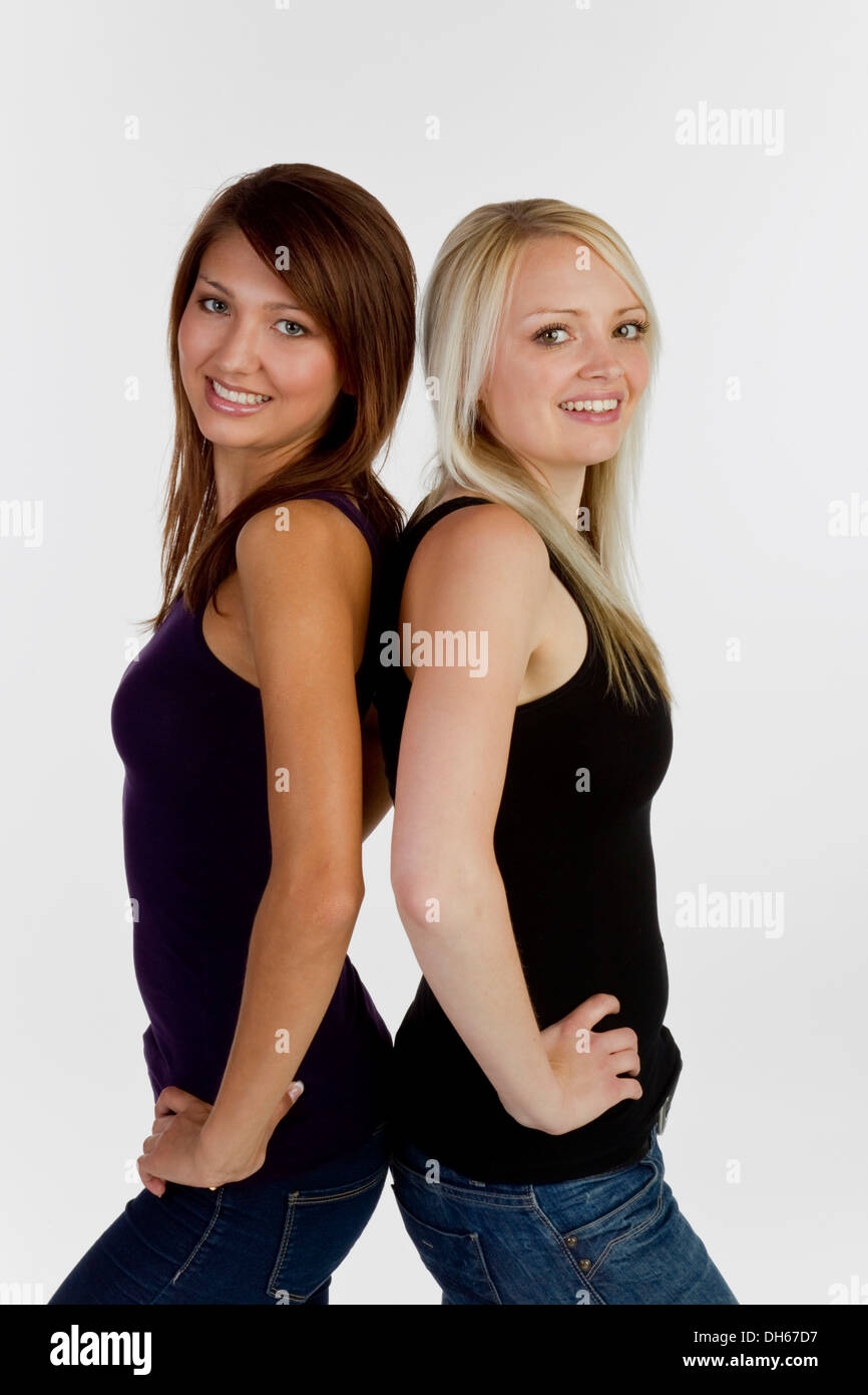 Two smiling young women Stock Photo - Alamy Two smiling young women Stock Photo - Alamy