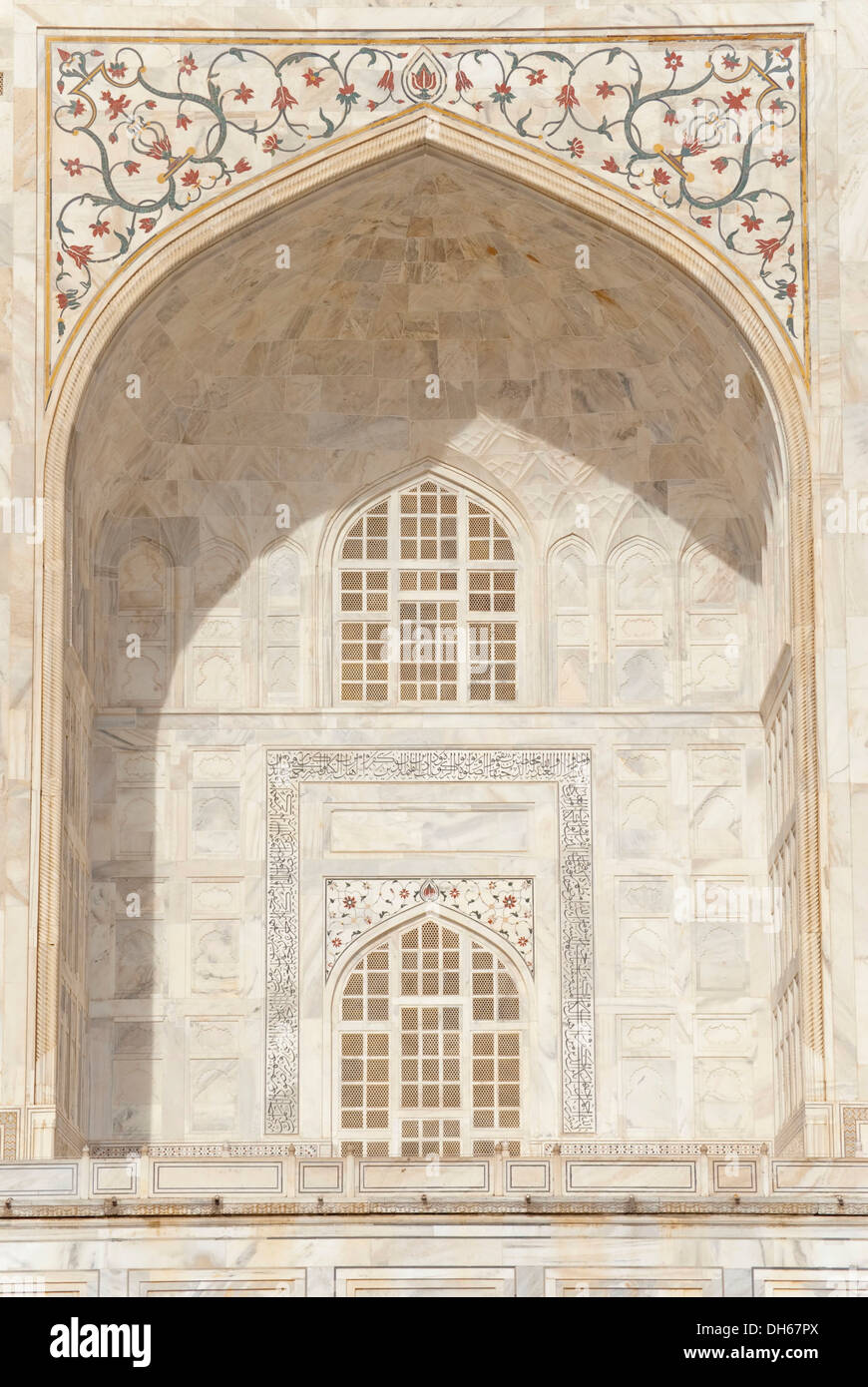 Detail window, shadow, Taj Mahal, Uttar Pradesh, India, Asia Stock ...