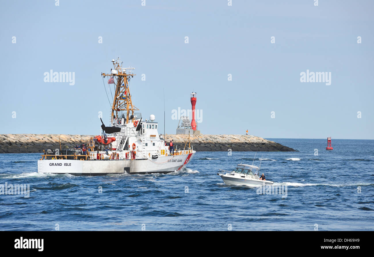 United States Coast Guard Cutter, Grand Isle, exiting the east end of ...