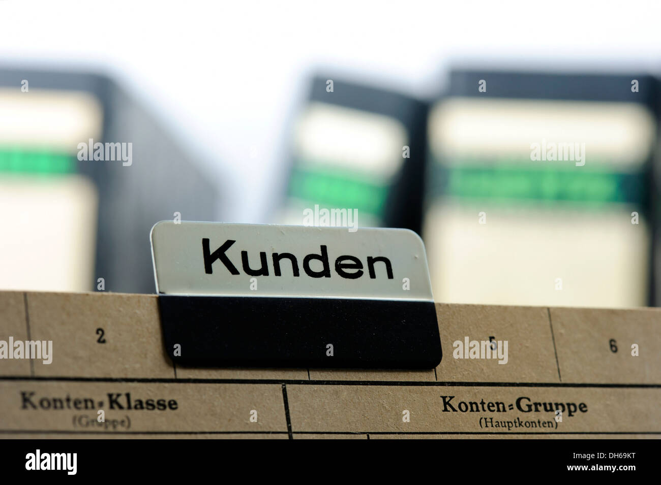 Financial accounting, index tab from the 50s, Kunden, German for ...