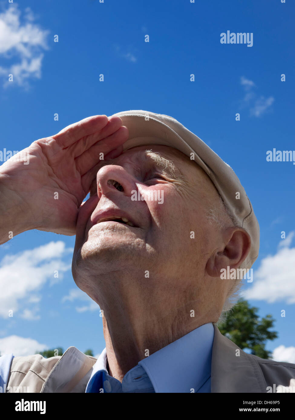 Old man looking up, PublicGround Stock Photo - Alamy