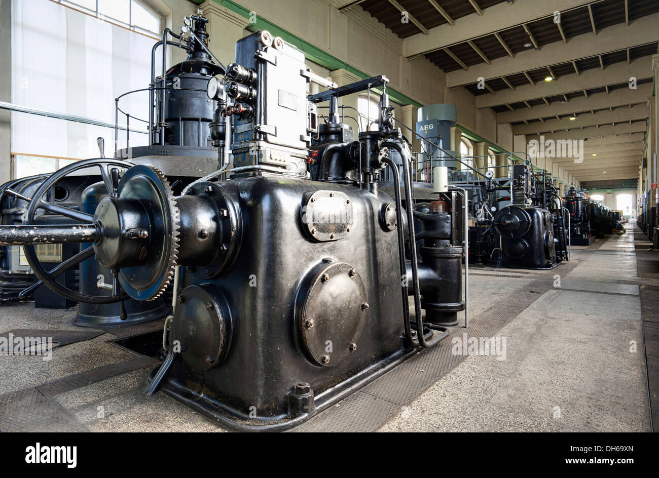 Turbine house, old hydropower plant in Rheinfelden, 1898-2011, view ...