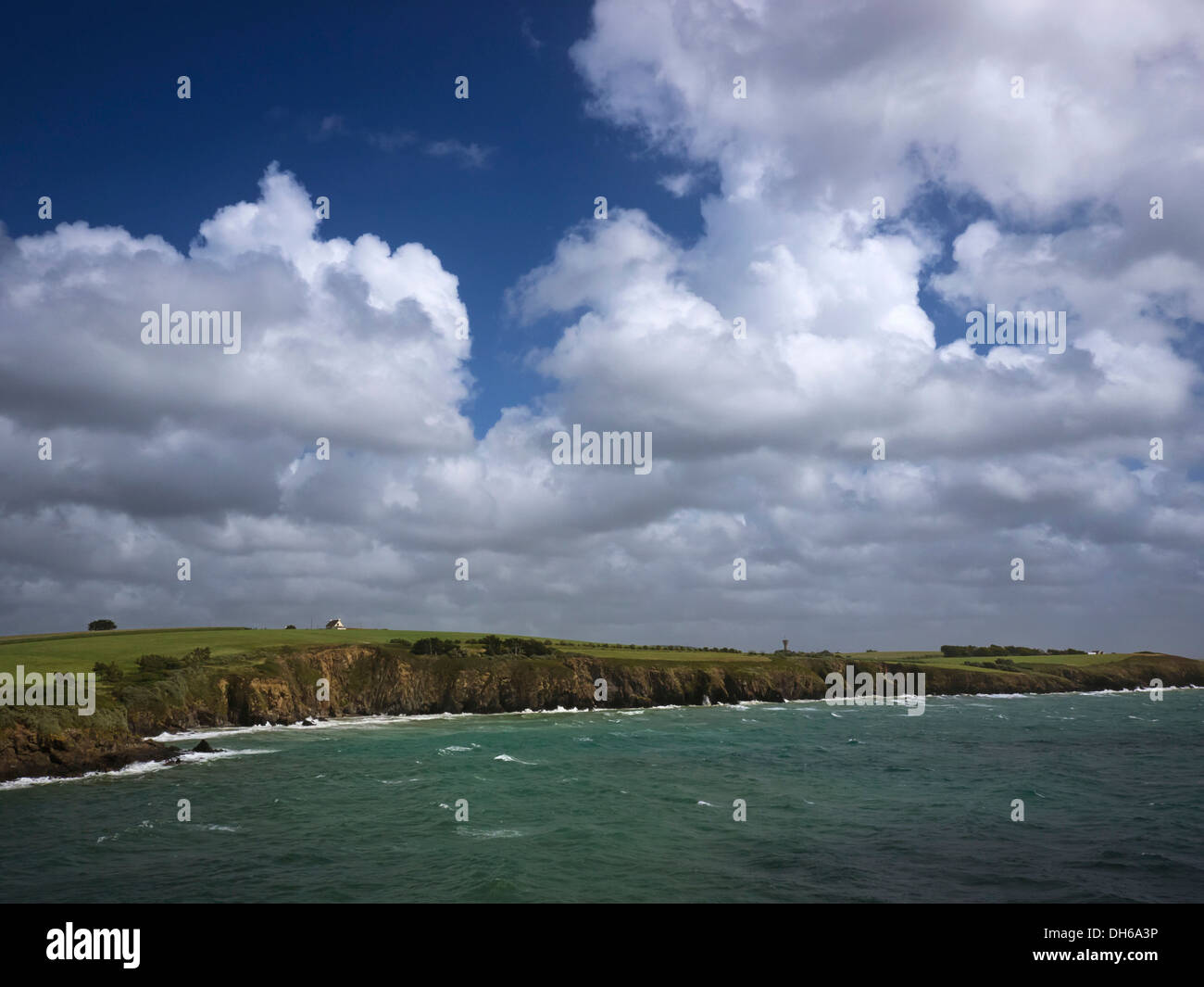Atlantic beach in the Bay of Douarnenez, Finistere, Brittany, France ...