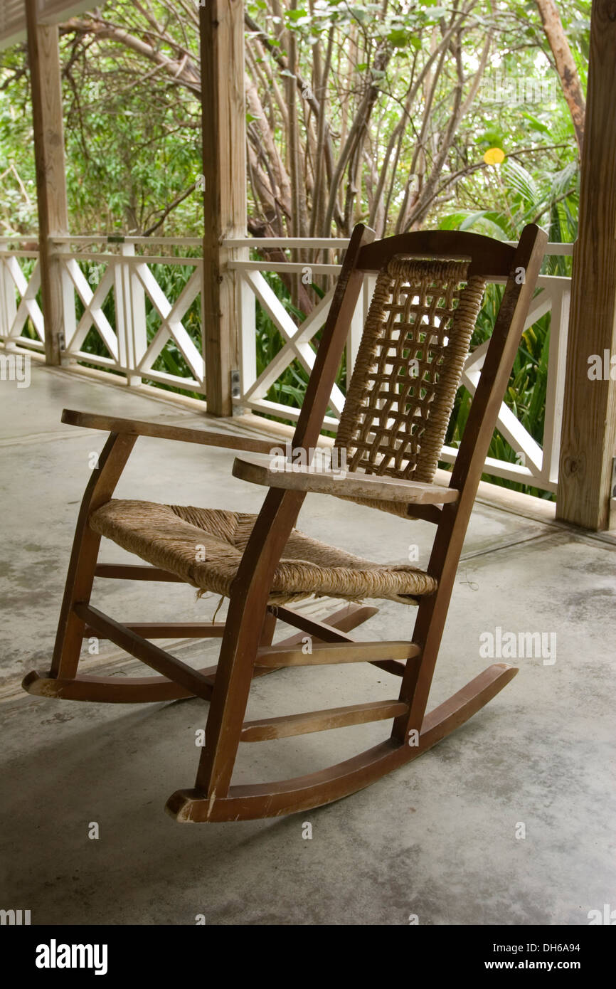 Rocking chair in porch, Cabezas de San Juan Nature Preserve, Fajardo ...