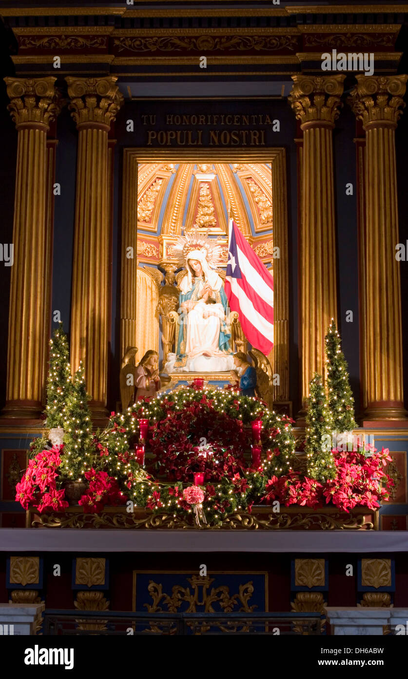 Our Lady of Providence and Puerto Rico flag, San Juan Cathedral (St ...