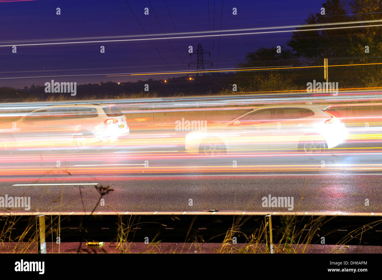 Motorway Night Driving.M1 Nottinghamshire,UK Stock Photo - Alamy