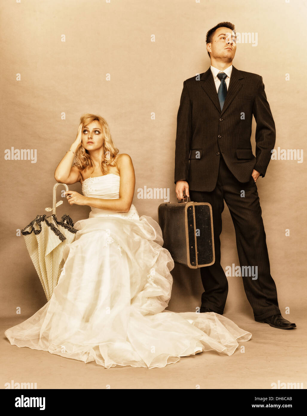 Bad relationship concept - married couple problem indifference ...