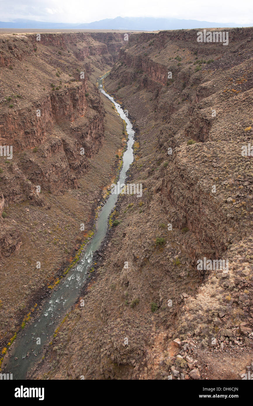 Rio Grande Gorge seen from a bridge 172 meters above the river. Near ...