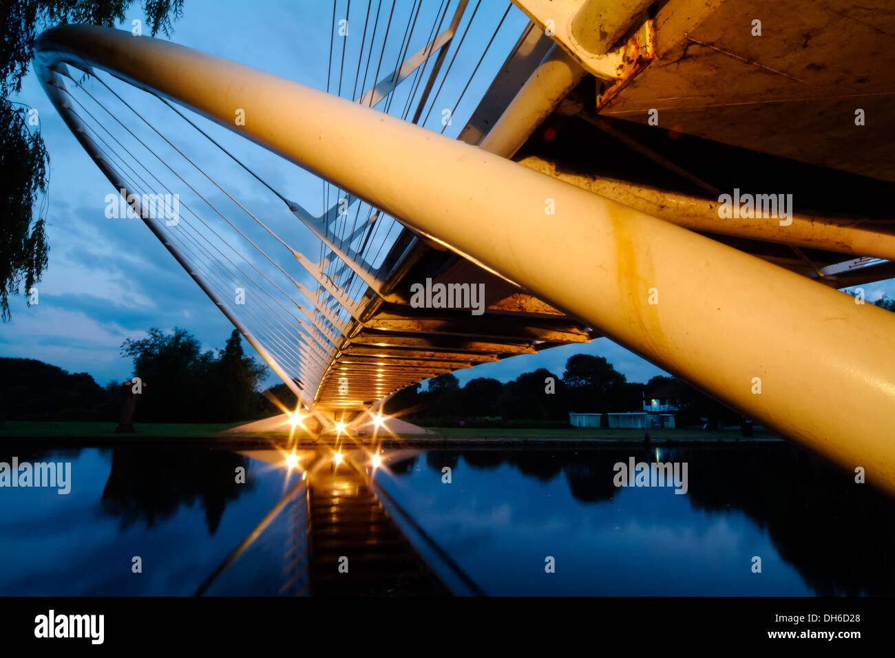 Butterfly Bridge, which crosses the River Great Ouse in Bedford, taken ...