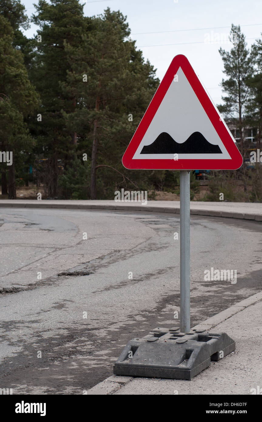 Warning sign for potholes hi-res stock photography and images - Alamy