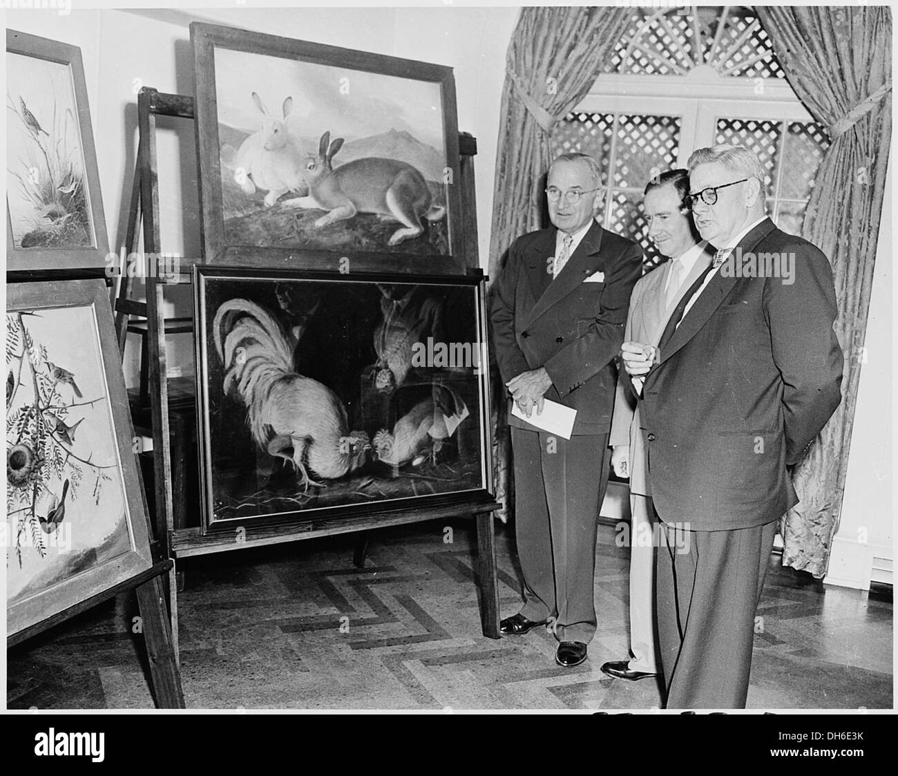 President Truman at the White House accepts a collection of ten ...