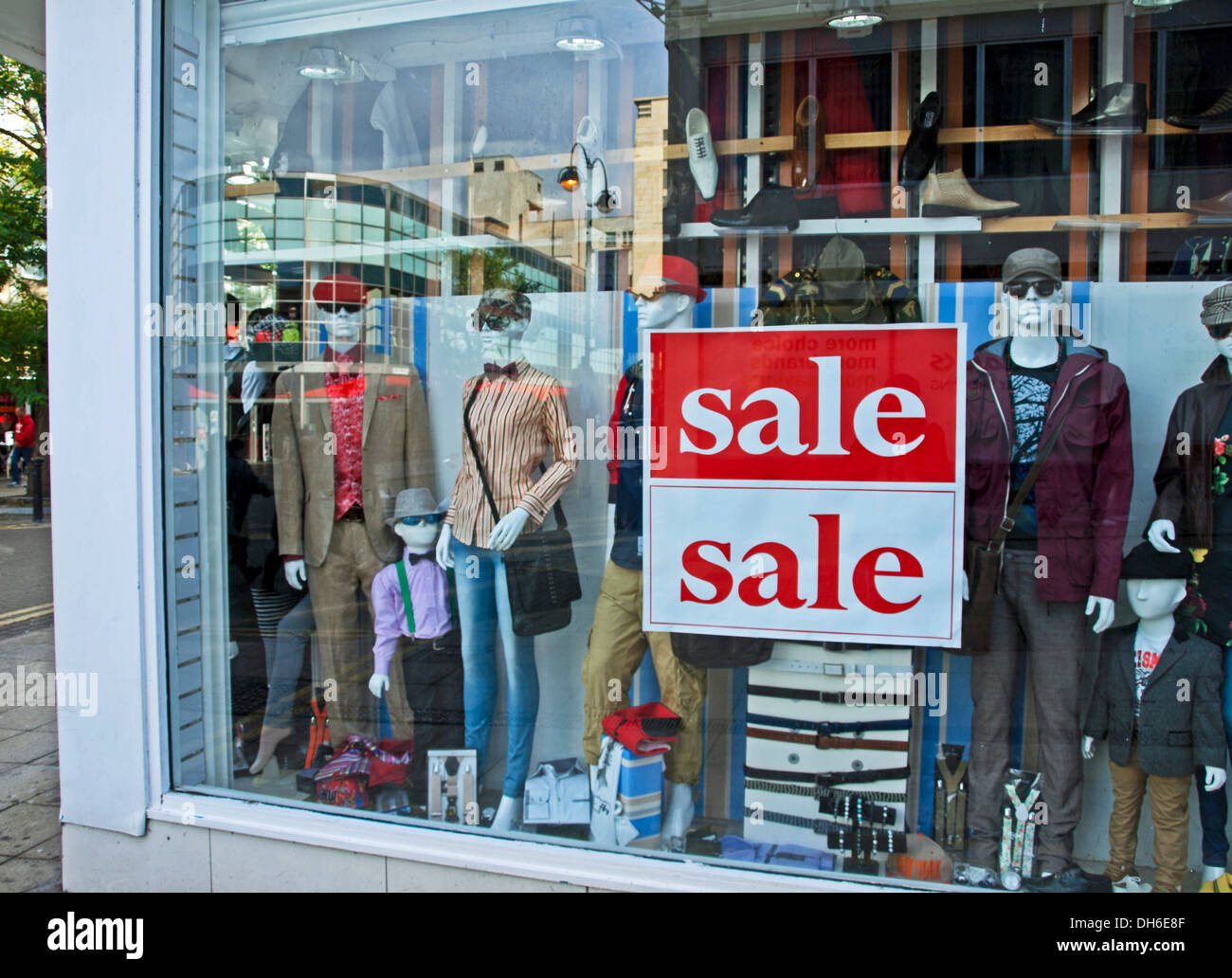 Sale sign in shop window, Woolwich, London, England, United Kingdom ...