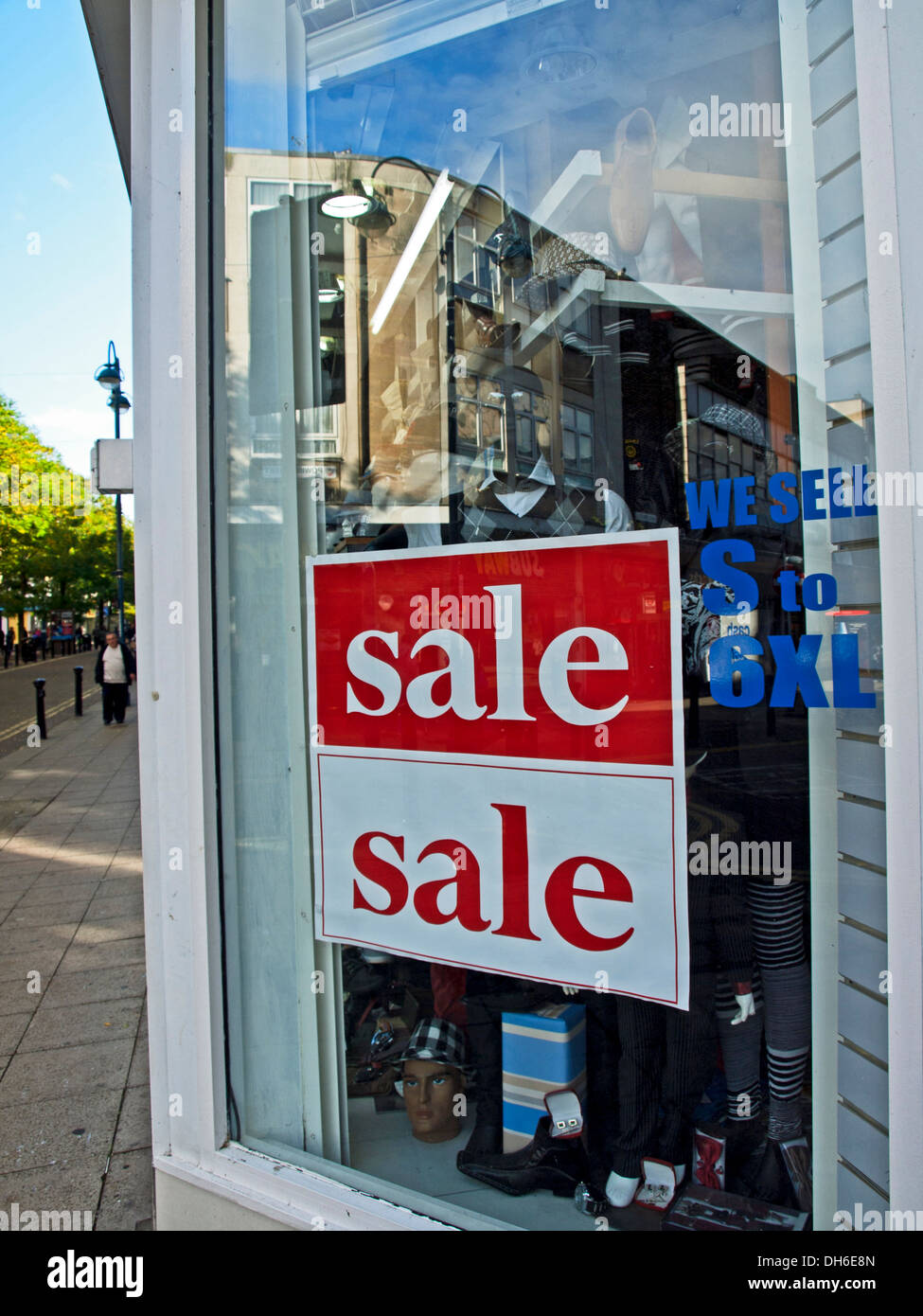 Sale sign in shop window, Woolwich, London, England, United Kingdom ...