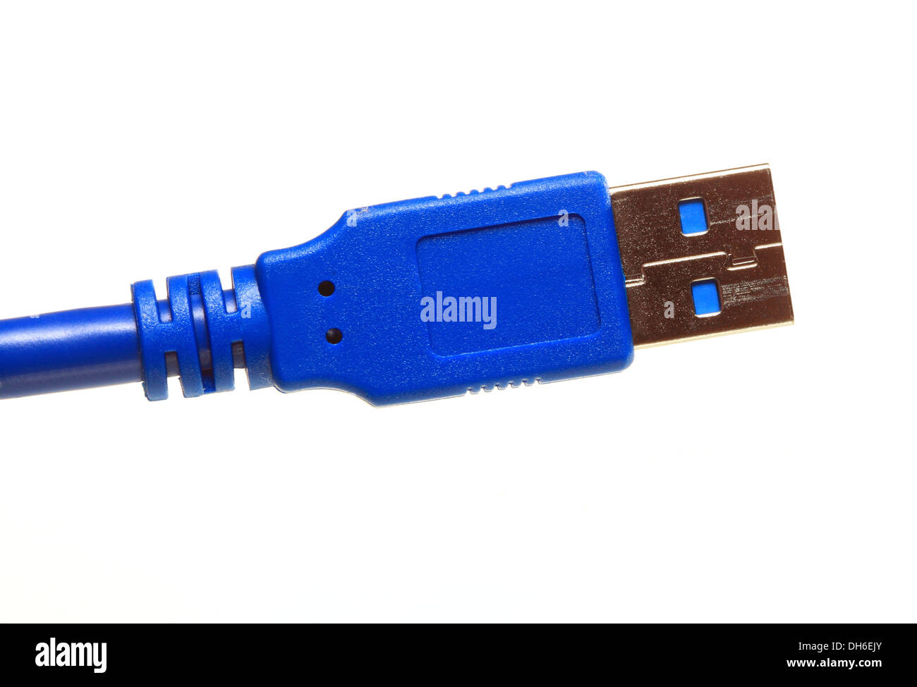 Blue USB cable isolated on white Stock Photo - Alamy