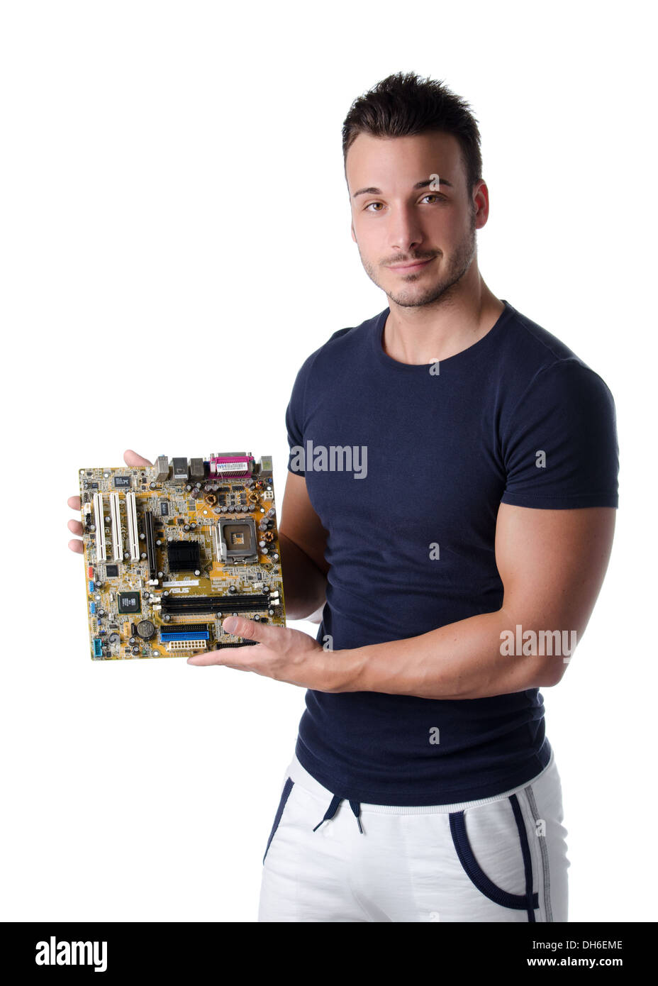 Man with computer circuit board hi-res stock photography and images - Alamy