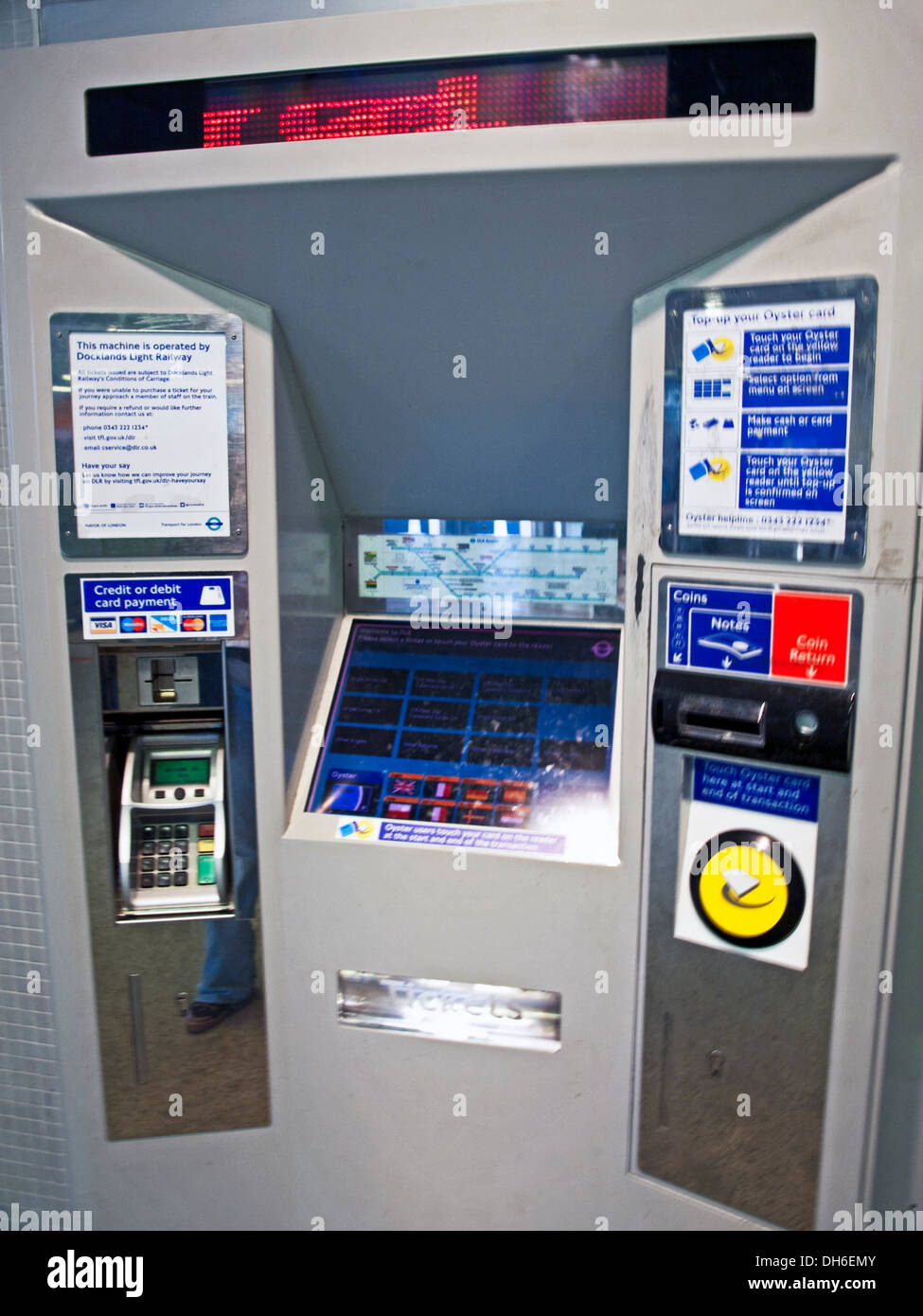 Ticket machine at Woolwich Arsenal DLR Station, Woolwich, London ...