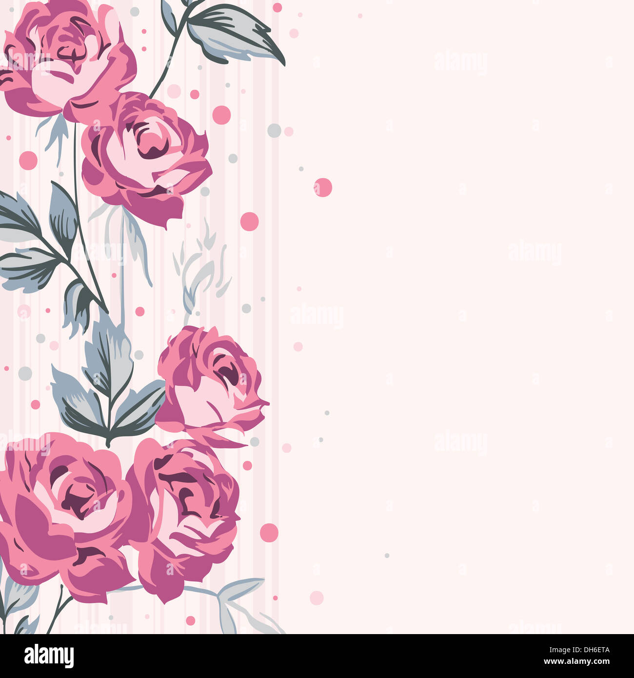 Vintage style shabby roses vector background Stock Photo - Alamy