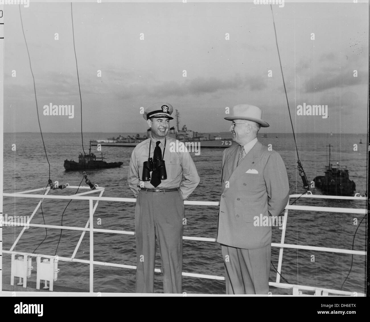 A photograph of President Harry S. Truman and his naval aide, Rear ...
