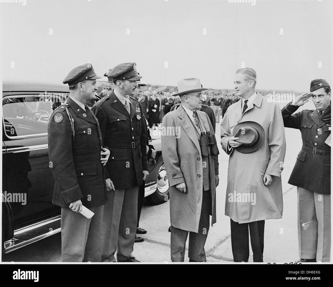 This photograph shows President Harry S. Truman with Secretary of the ...