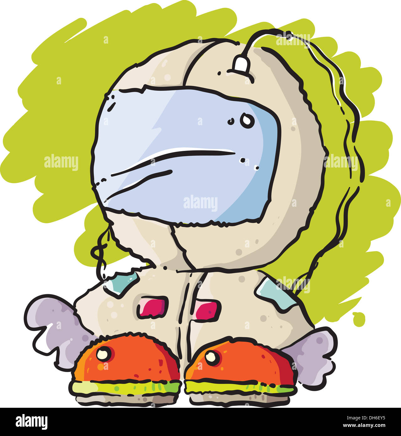 Vector drawing of a little astronaut, colored comic illustration Stock ...