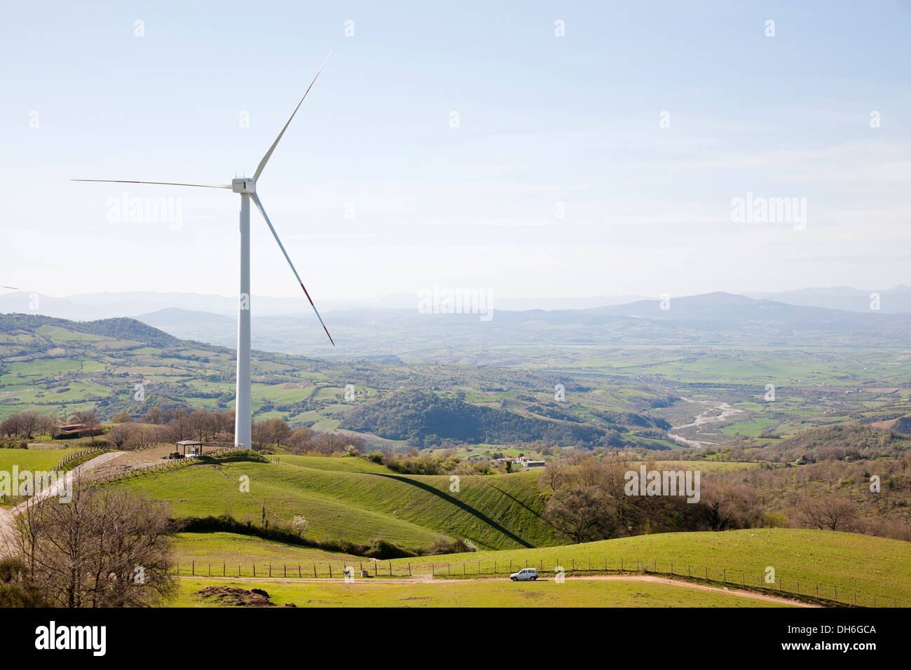 wind turbines, montepo castle, scansano, grosseto province, maremma ...