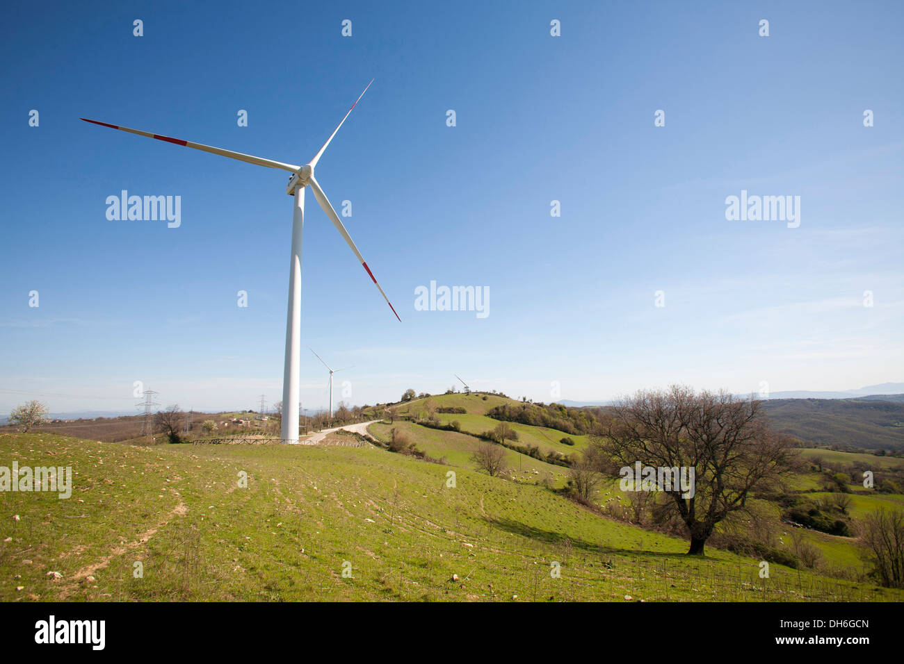 wind turbines, montepo castle, scansano, grosseto province, maremma ...