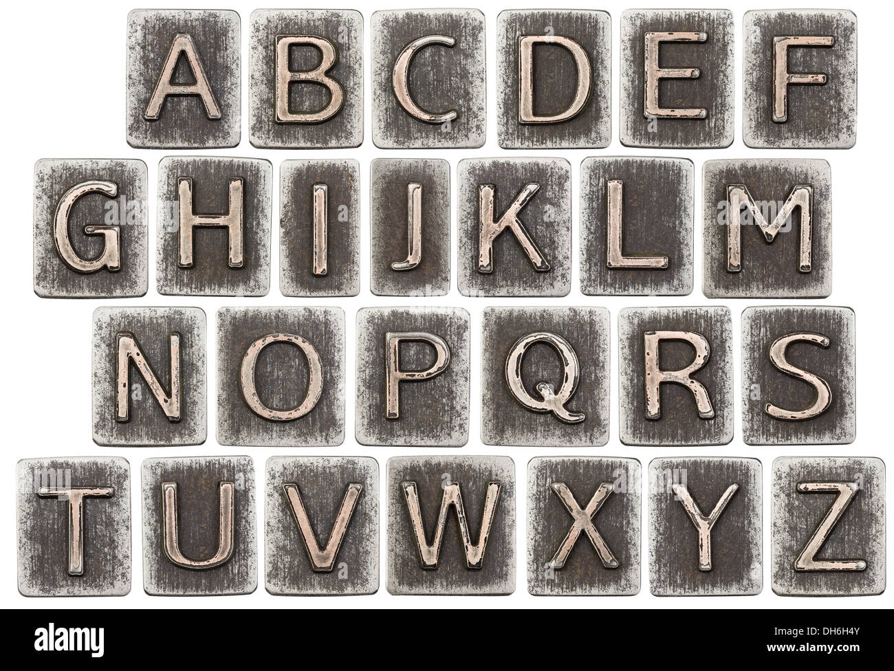 Metal alphabet letters isolated on white Stock Photo - Alamy