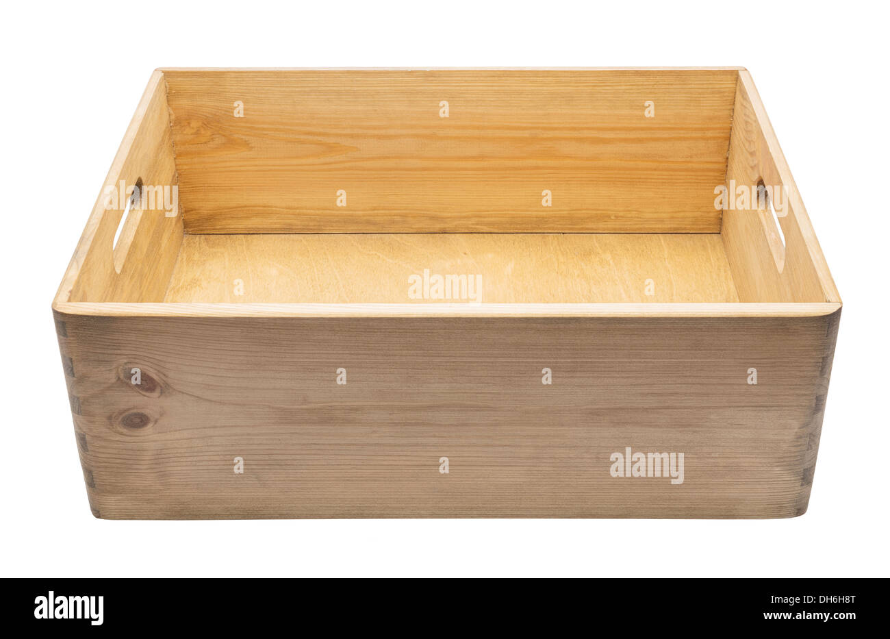 Empty wooden box isolated on white Stock Photo - Alamy
