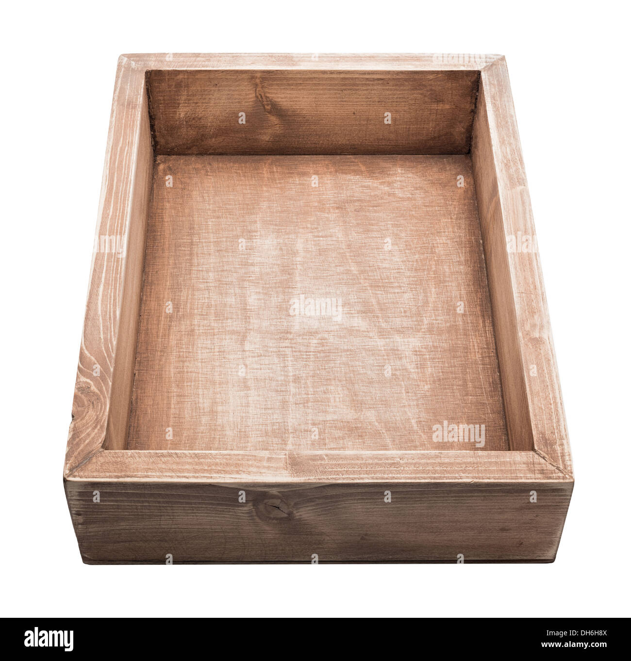 Empty wooden box isolated on white Stock Photo - Alamy