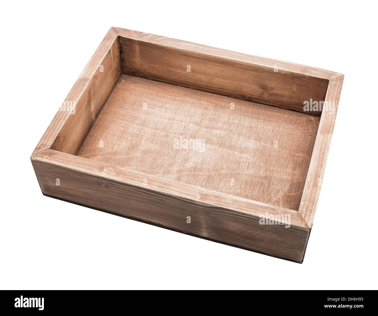 Empty wooden box isolated on white Stock Photo - Alamy
