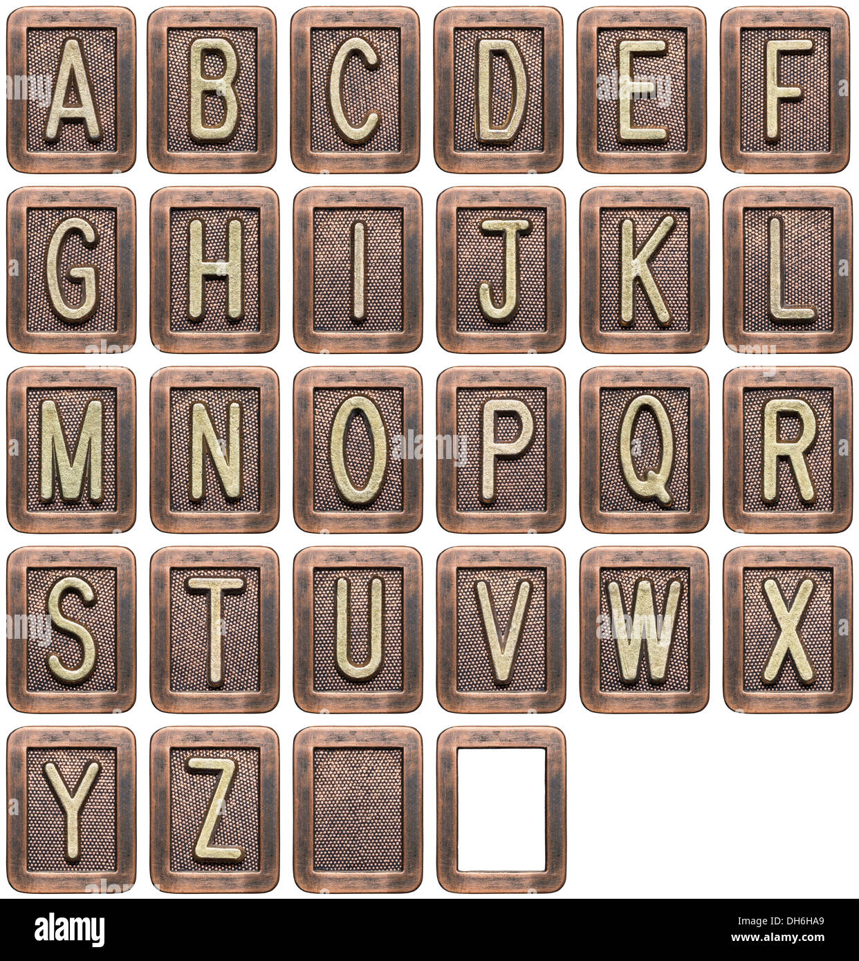 Metal alphabet letters isolated on white Stock Photo - Alamy