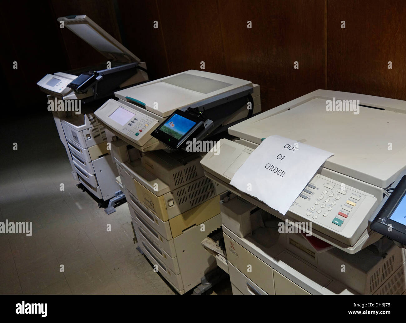 out of order copy machines at Brooklyn Public Library Stock Photo - Alamy