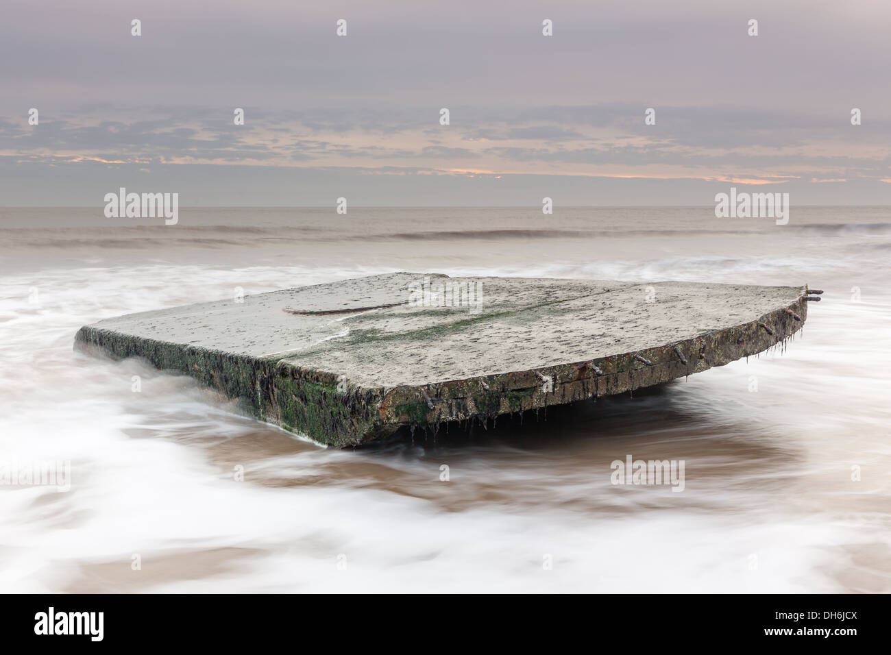 Dawn at the Godwin Battery World War II gun emplacement remains ...