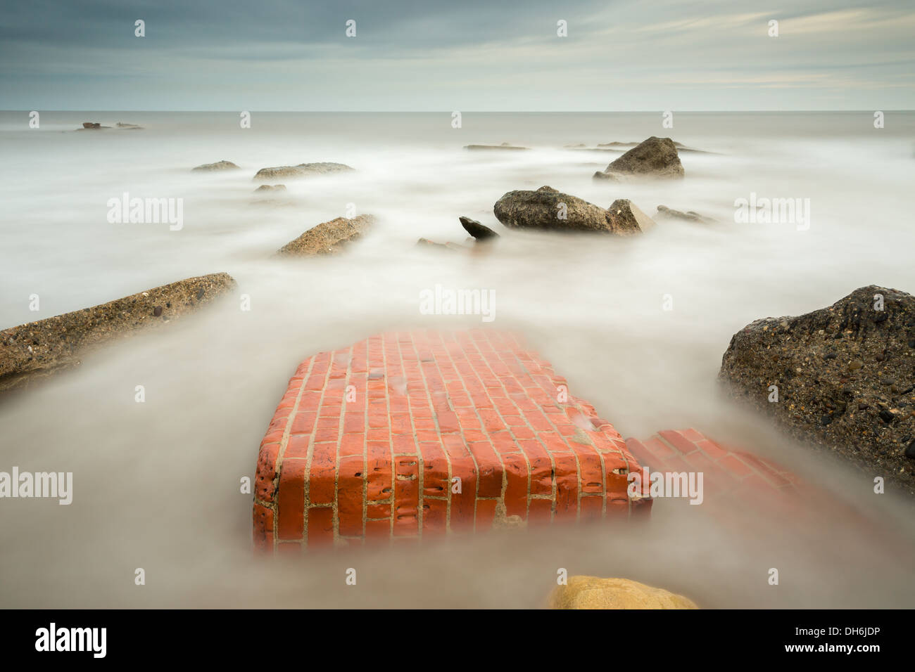 Dawn at the Godwin Battery World War II gun emplacement remains ...