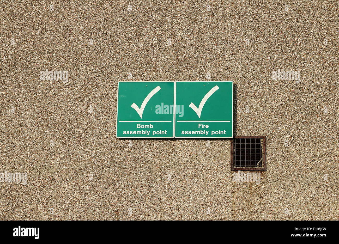 Bomb & Fire Assembly Points for workers and staff outside a Government ...