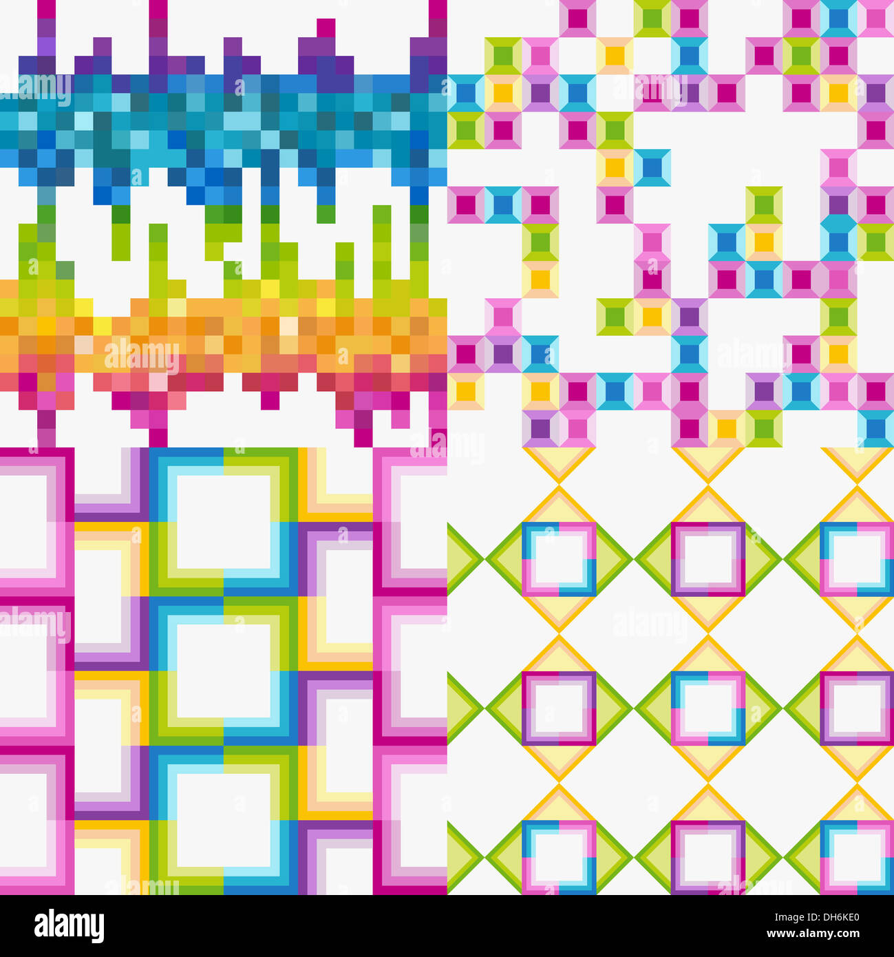 vector set of abstract colorful tile backgrounds Stock Photo - Alamy